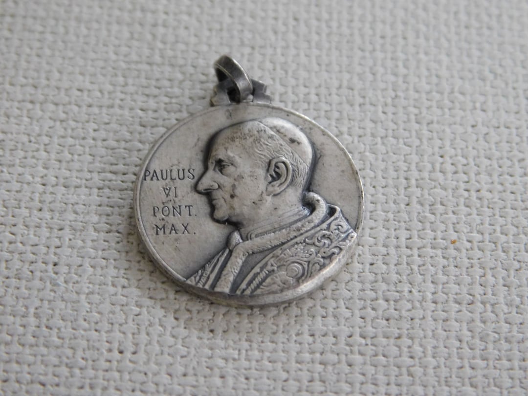 800 Silver Paulus VI Pont Max Medal Coin Pendant - Etsy