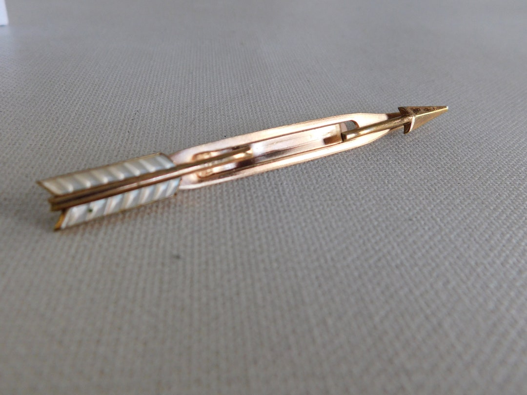 Vintage Swank White Gold Arrow Tie Bar - Etsy