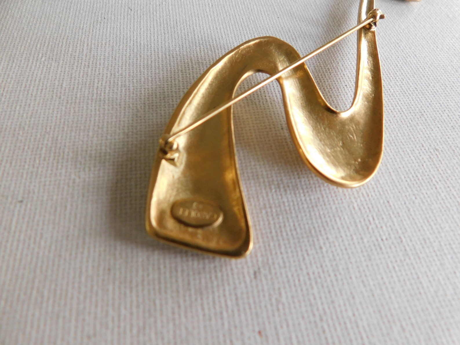 Extra Large Matte Gold Geometric Zig Zag Brooch Pin Signed Carolee - Etsy