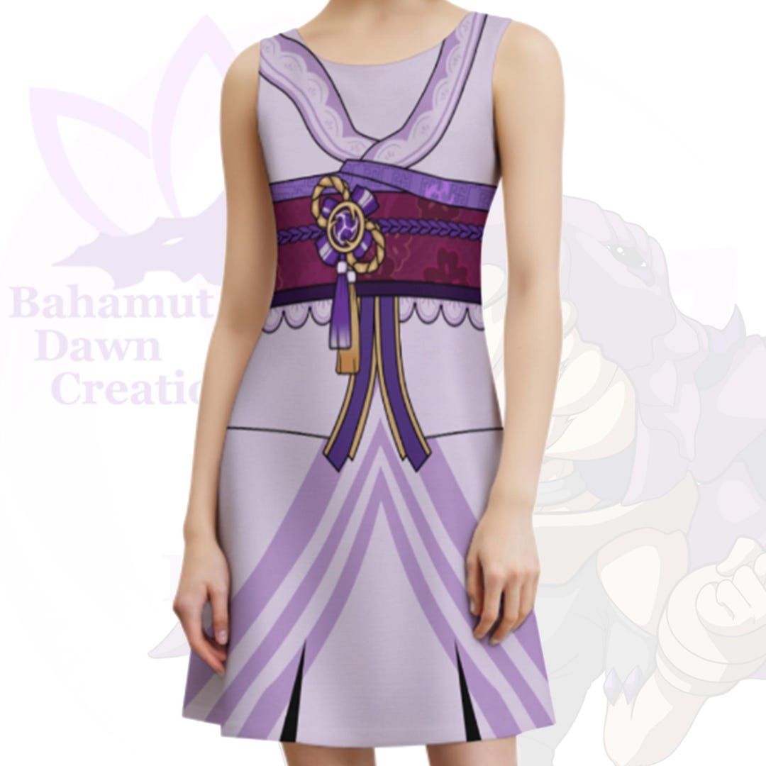 Raiden Shogun Skater Dress: Electro Archon Ei Cosplay Costume - Etsy