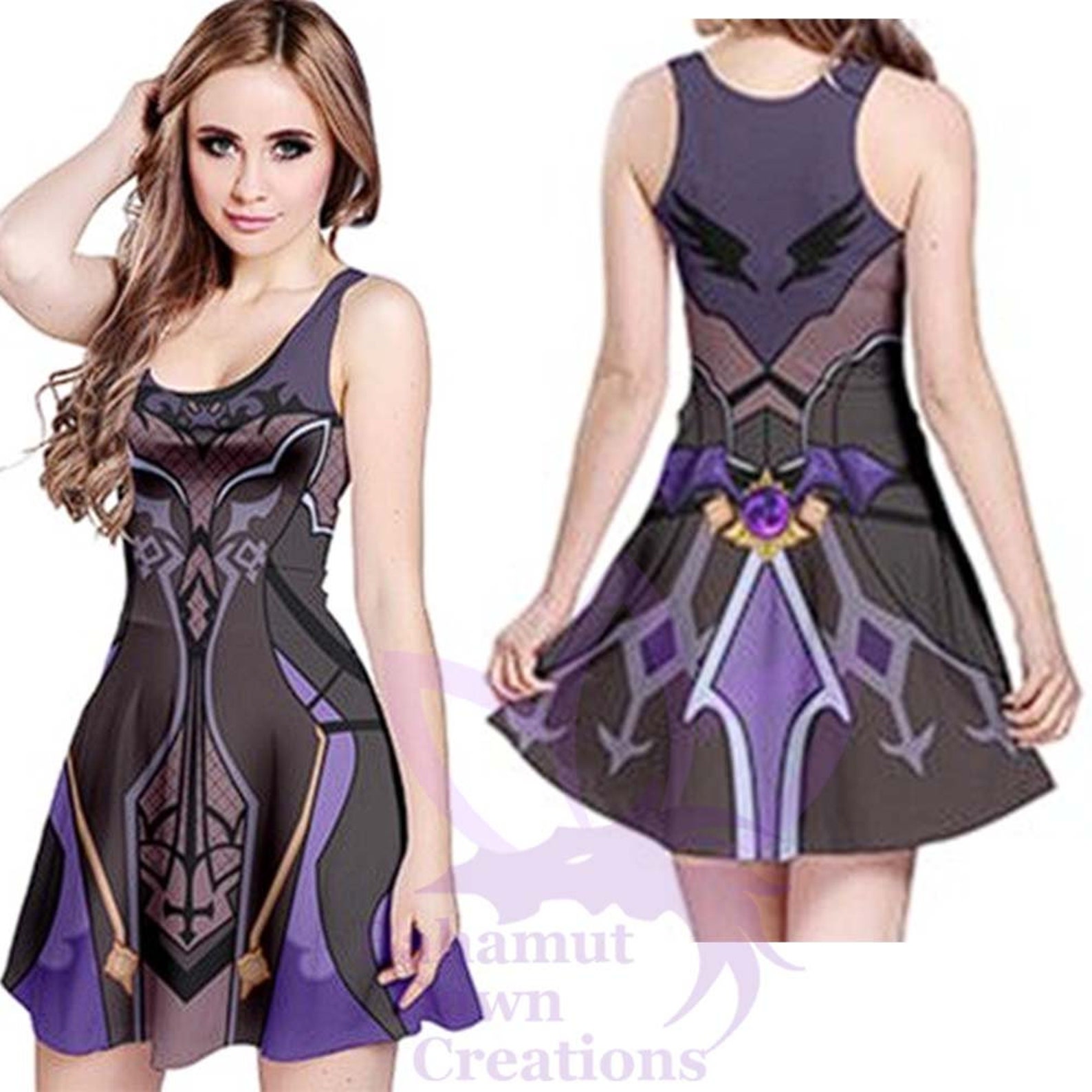 Fischl Dress: Genshin Impact Cosplay Skater Dress - Etsy