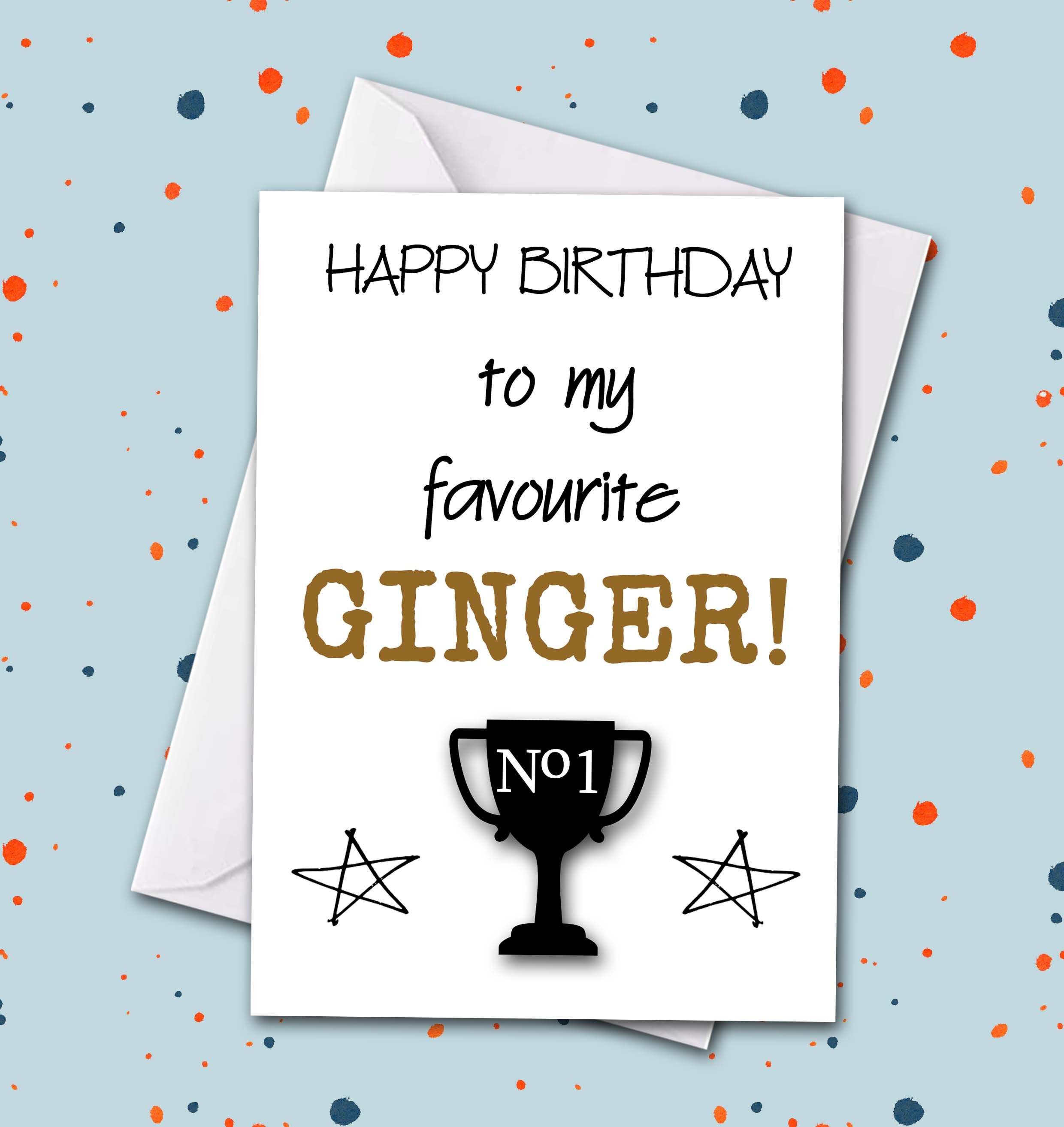 Ginger Birthday Card, Joke Birthday Card, Gingers, Birthday Card, Card ...
