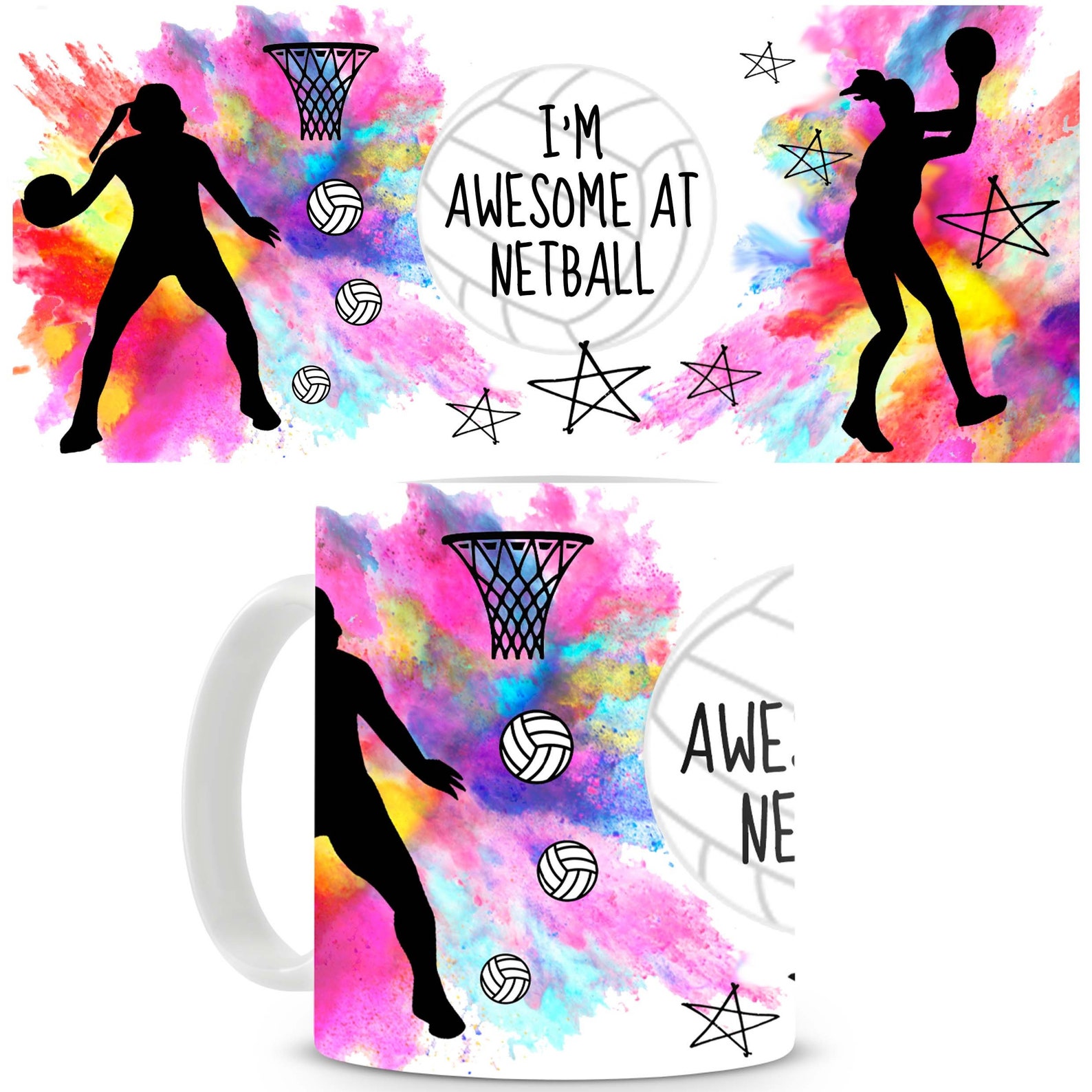 Netball Mug, Netball Player, Netball Gift, Netball Lover, Sports Player ...