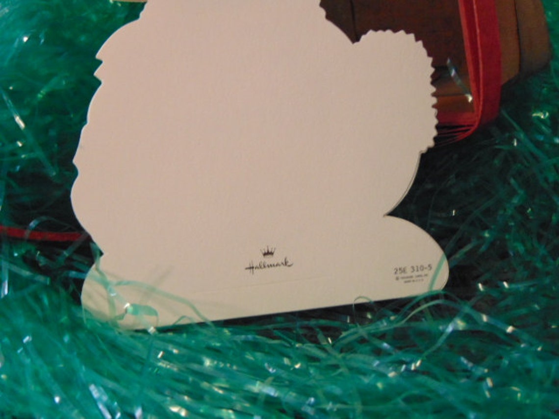 Vintage Blue Bunny Easter Card Bunny blue Velour Bunny Card - Etsy