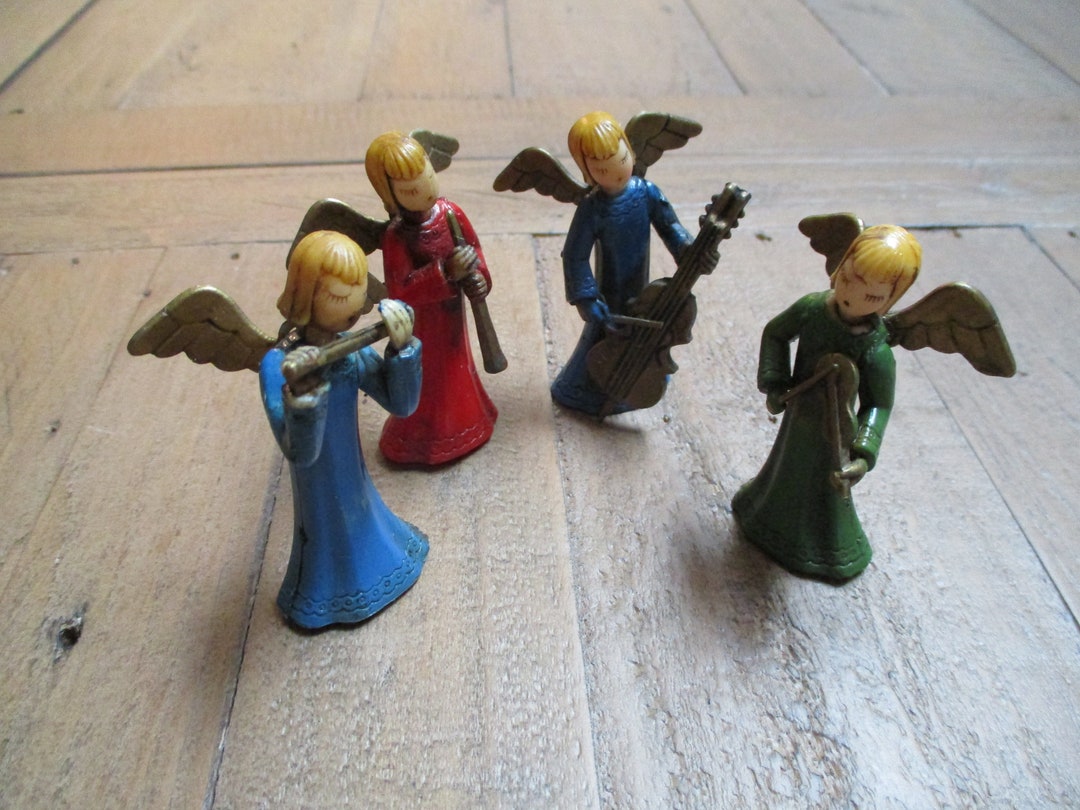 Four Vintage Musical Angels, Orchestra Angels, Angel Figurines, Angel ...