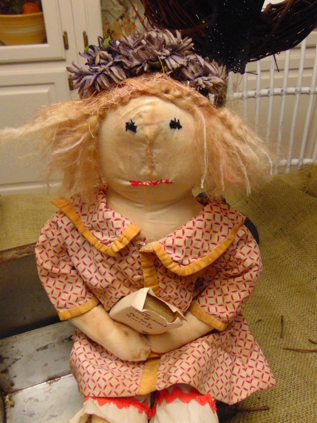 Primitive Handmade Doll, Vintage Doll Clothes, Name Flossie Mae ...