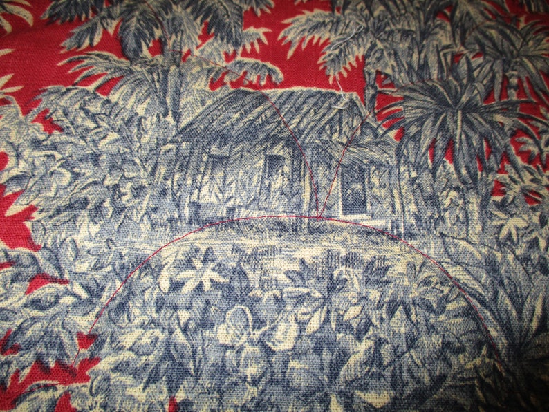 Vintage Upholstery Fabric Island Theme Fabric Palm Tree | Etsy