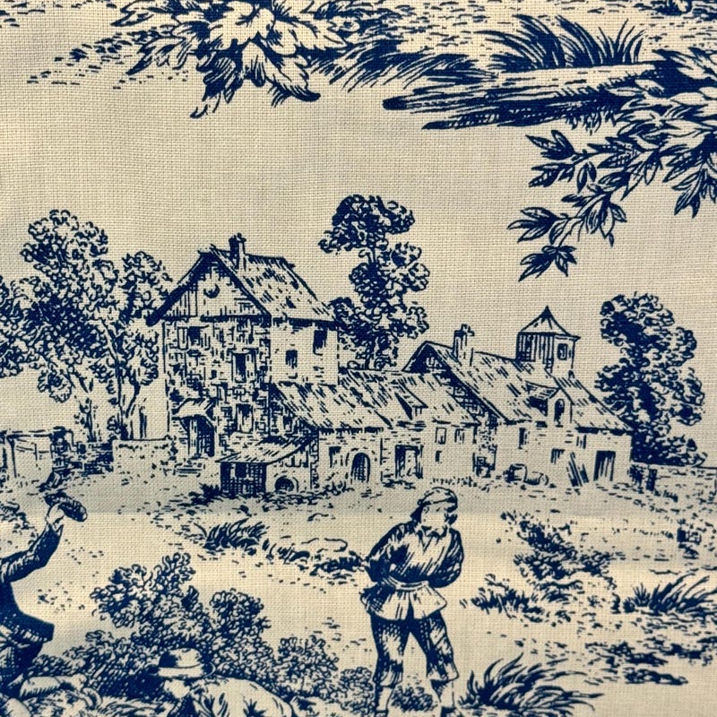Blue Toile Fabric - Etsy