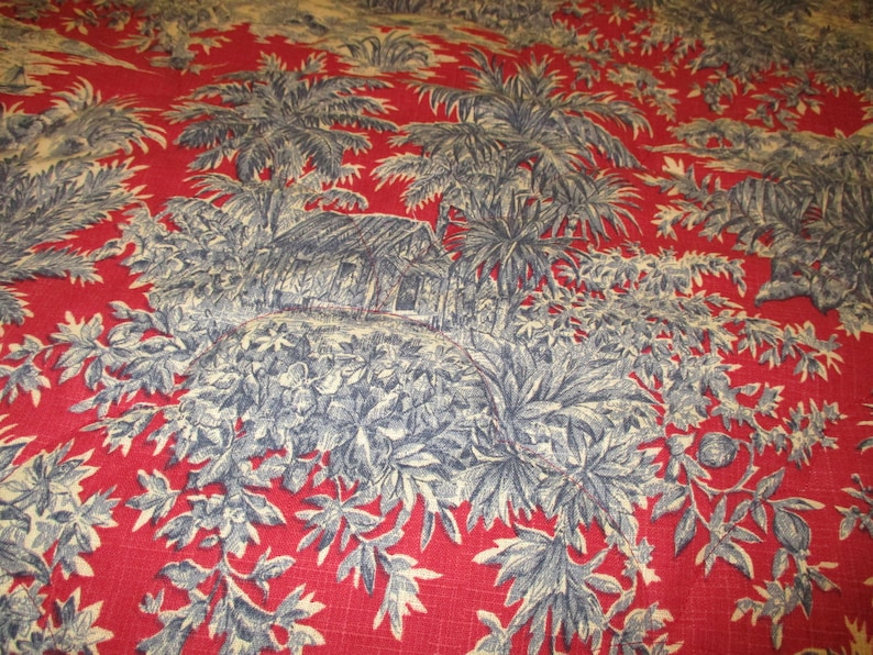 Vintage Upholstery Fabric Island Theme Fabric Palm Tree | Etsy