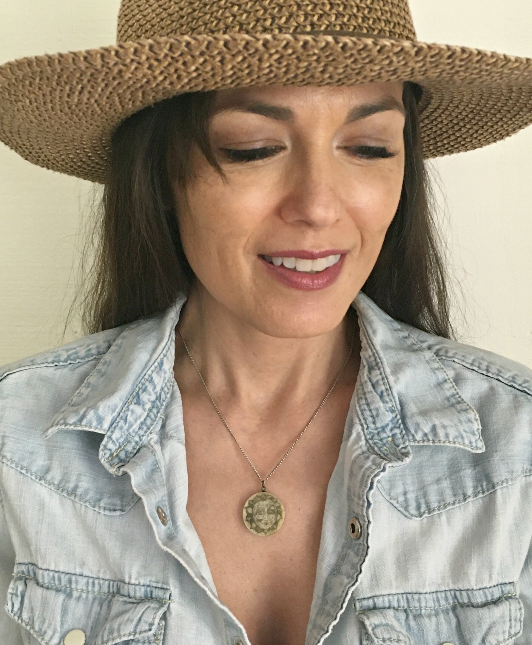 Vintage Hand Carved Smiling Sun Pendant 1970's Antique - Etsy