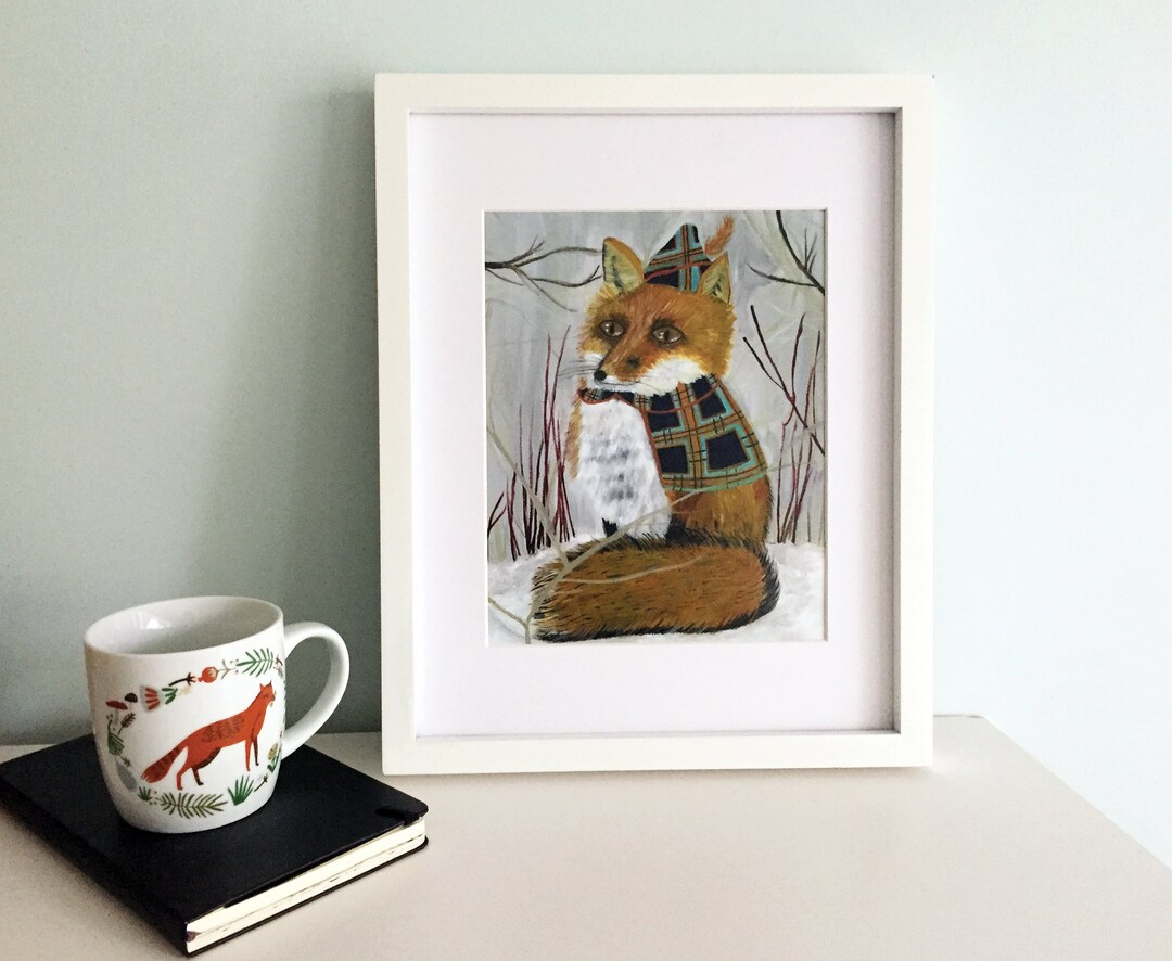 Woodland Fox Art, Red Fox Art Print, Fox Home Decor, Forest Animal Fox ...