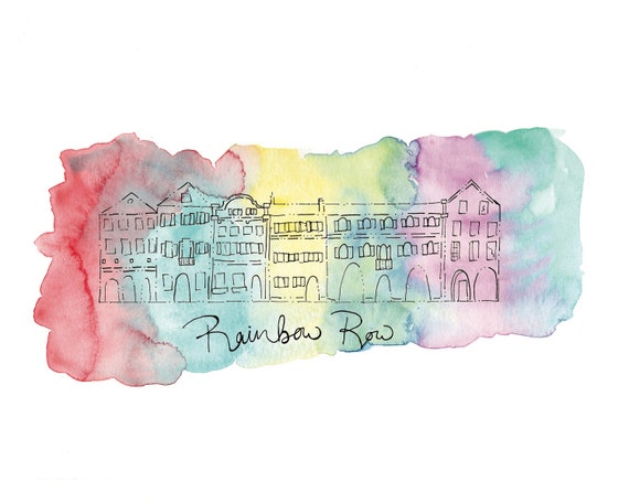 Rainbow Row Art Print Rainbow Row Digital File Charleston - Etsy