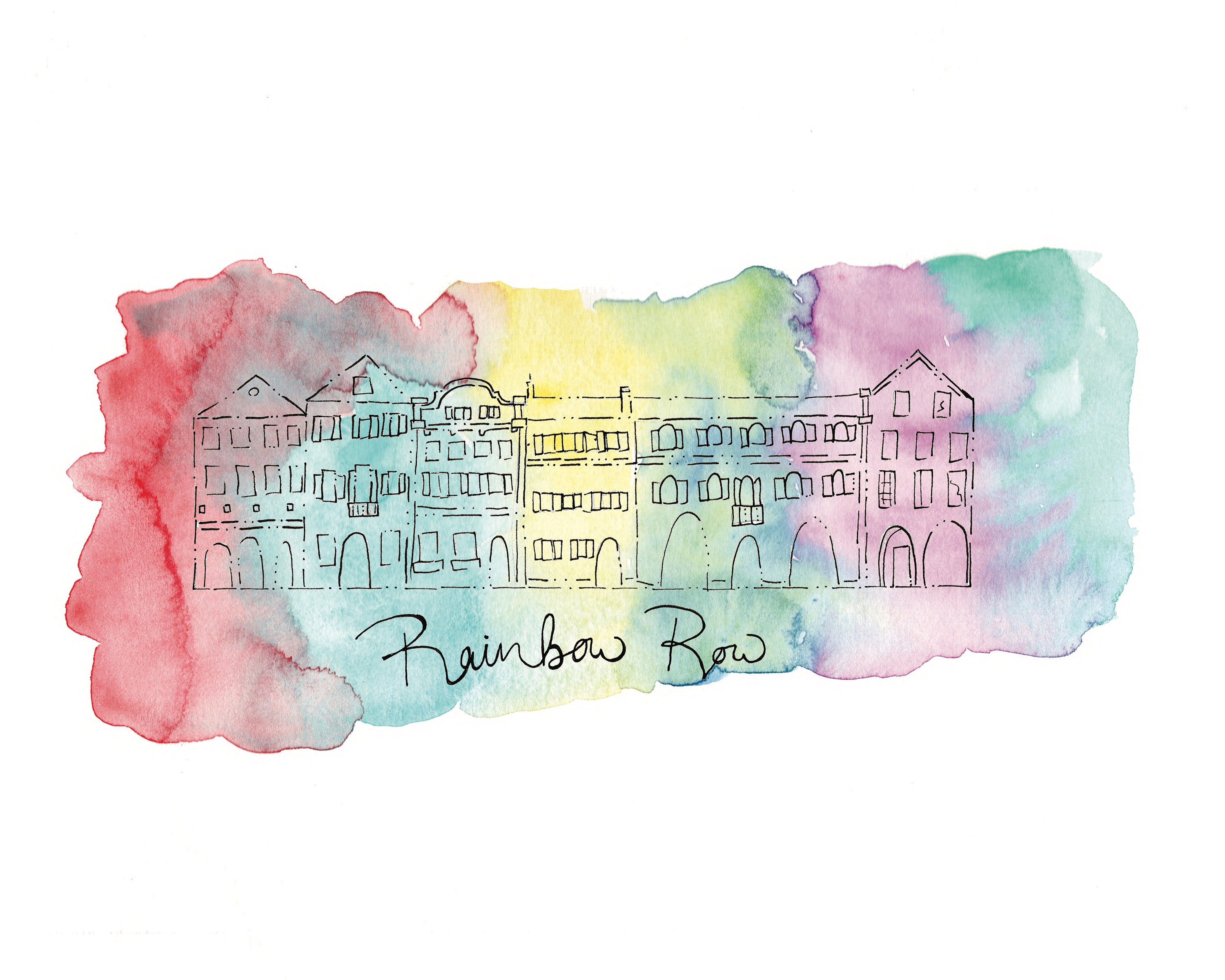 Rainbow Row Art Print Rainbow Row Digital File Charleston - Etsy