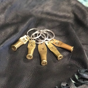 Brass Casing Shell Gun Ammo Key Ring Initial Date Love Gift - Etsy