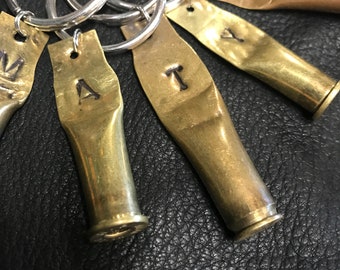 Brass Casing Shell Gun Ammo Key Ring Initial Date Love Gift | Etsy