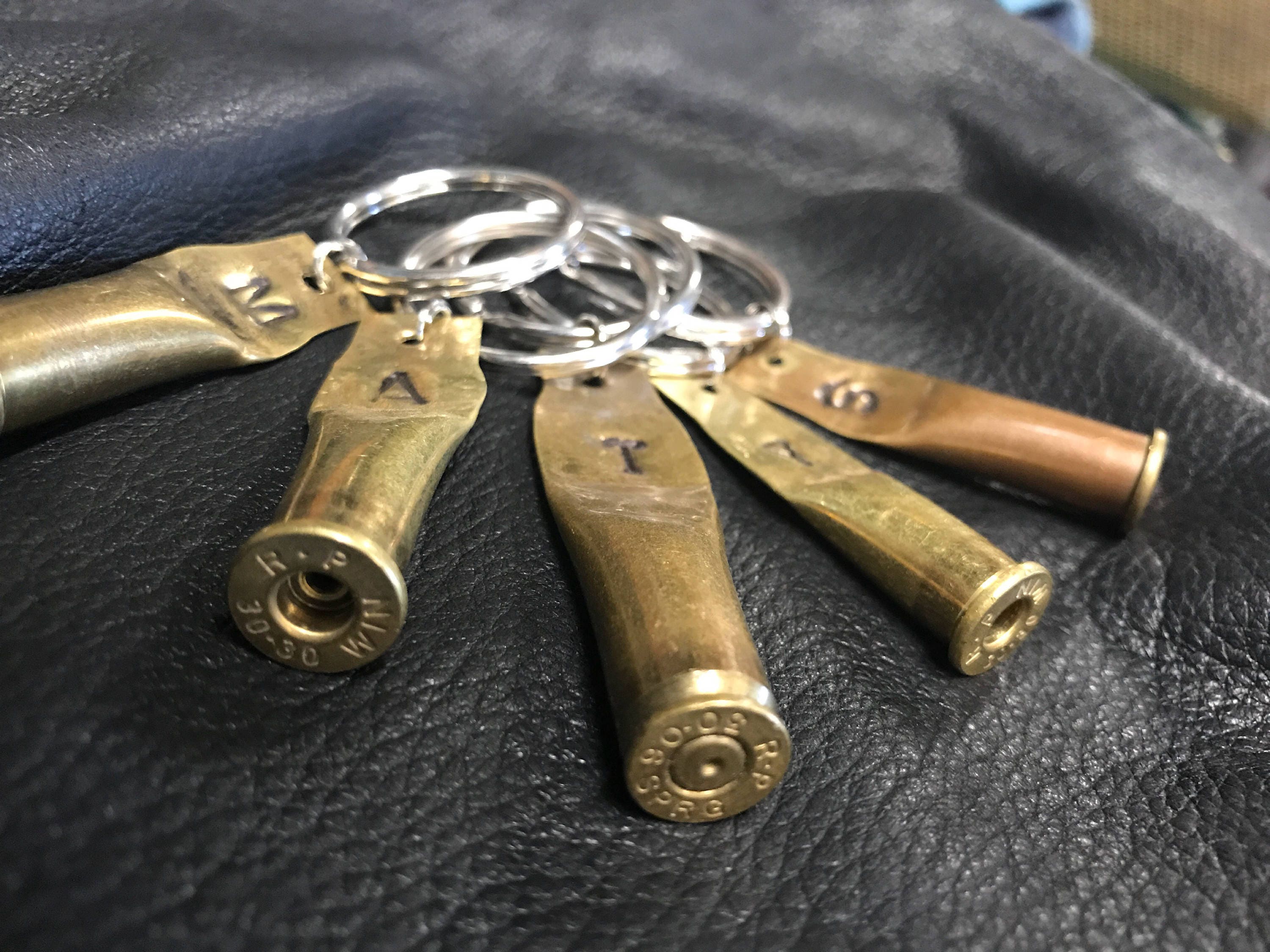 Brass Casing Shell Gun Ammo Key Ring Initial Date Love Gift - Etsy