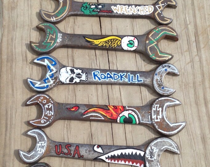 Hand Painted Wrench Fathers Day Guys Paper Weight Man Cave Decor Desk ...