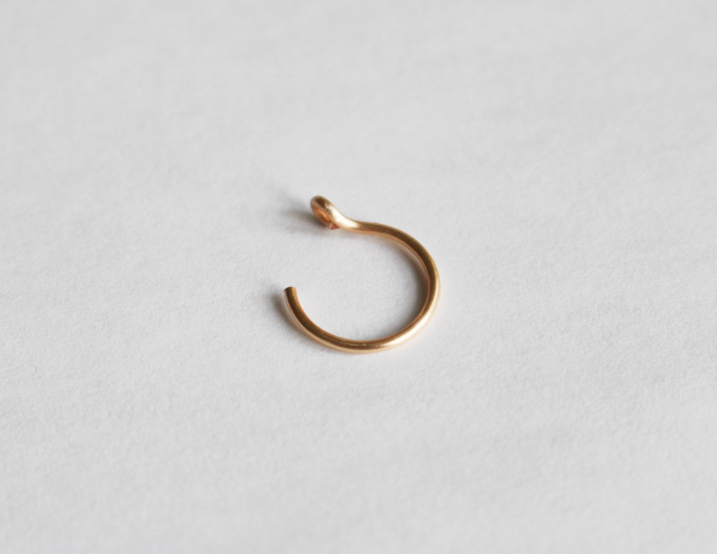 Faux Labret Piercing, Simple Hoop Lip Cuff, Gold Filled Lip Ring, Plain ...