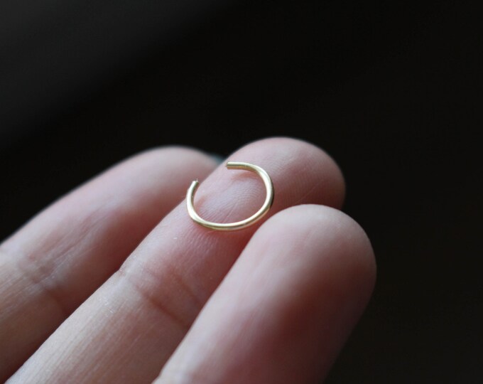 Faux Labret Piercing Simple Hoop Lip Cuff Gold Filled Lip - Etsy