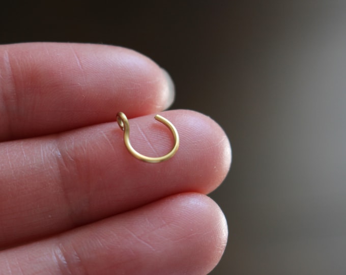 Faux Labret Piercing Simple Hoop Lip Cuff Gold Filled Lip - Etsy
