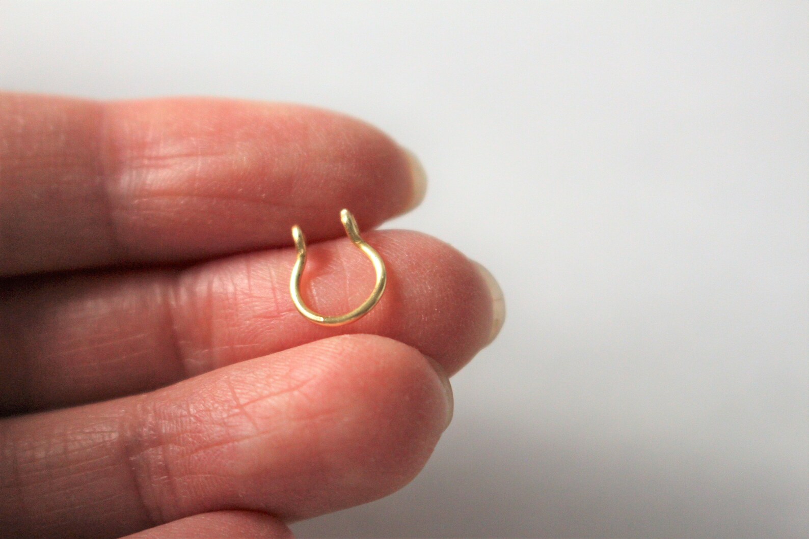 Minimalist Gold Septum Ring, No Piercing Septum, Fake Nose Ring, Faux ...