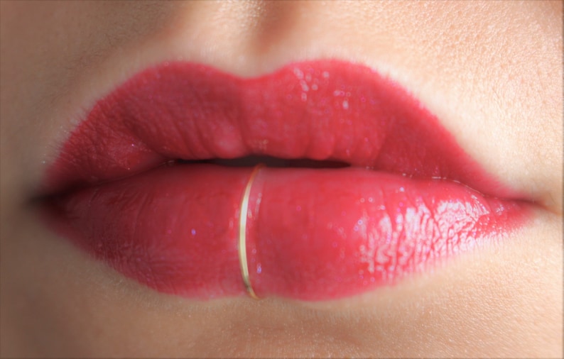Fake Labret Piercing Delicate Gold/silver Lip Cuff Very Thin - Etsy Canada