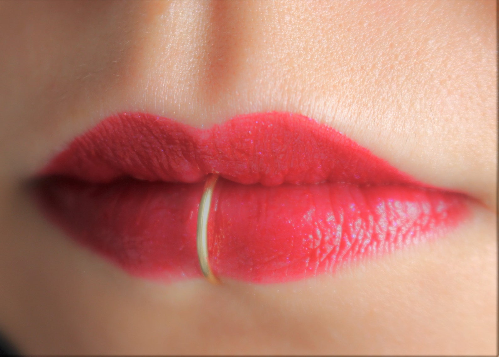 Faux Labret Piercing Simple Hoop Lip Cuff Gold Filled Lip - Etsy Canada