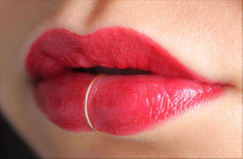 Fake Labret Piercing Delicate Gold/silver Lip Cuff Very Thin - Etsy Canada