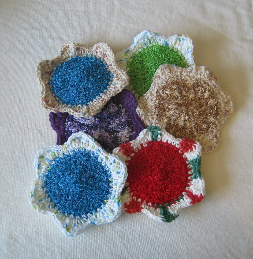 Crochet Dish Scrubby Flower - Crochet Dish Scrubby - Large Dish Scrubby ...