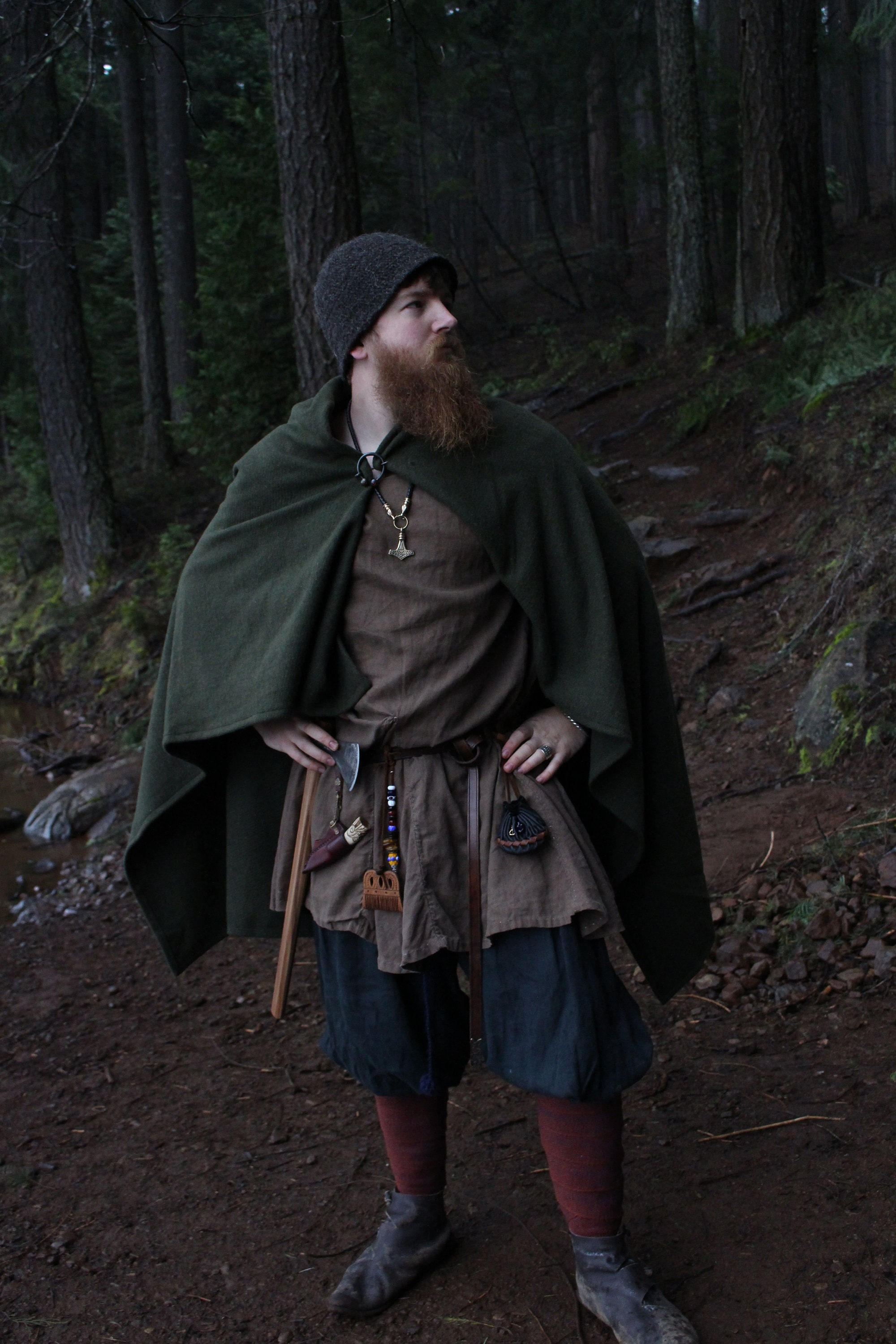 Viking Wool Rectangle Cloak in a range of solid colored wool, Comes ...