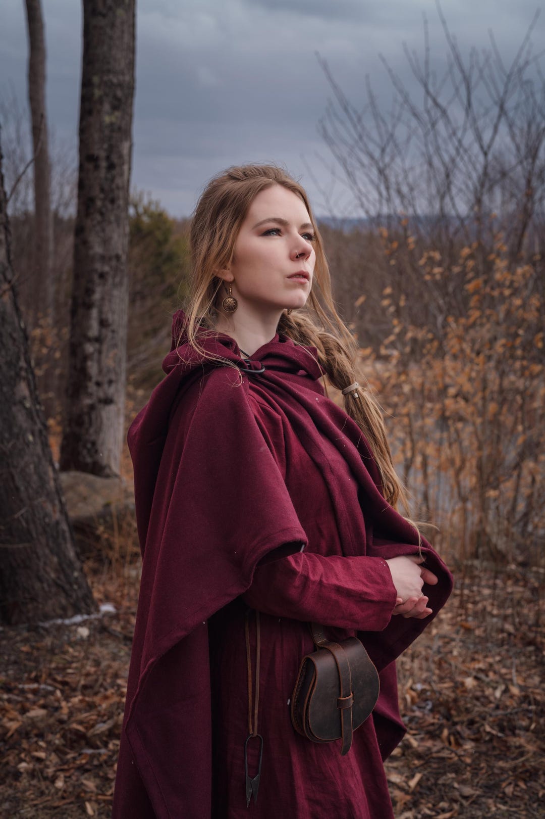 Solid Enemy Blood Red Viking Age Cloak 100% Wool Rectangle Cloak. - Etsy