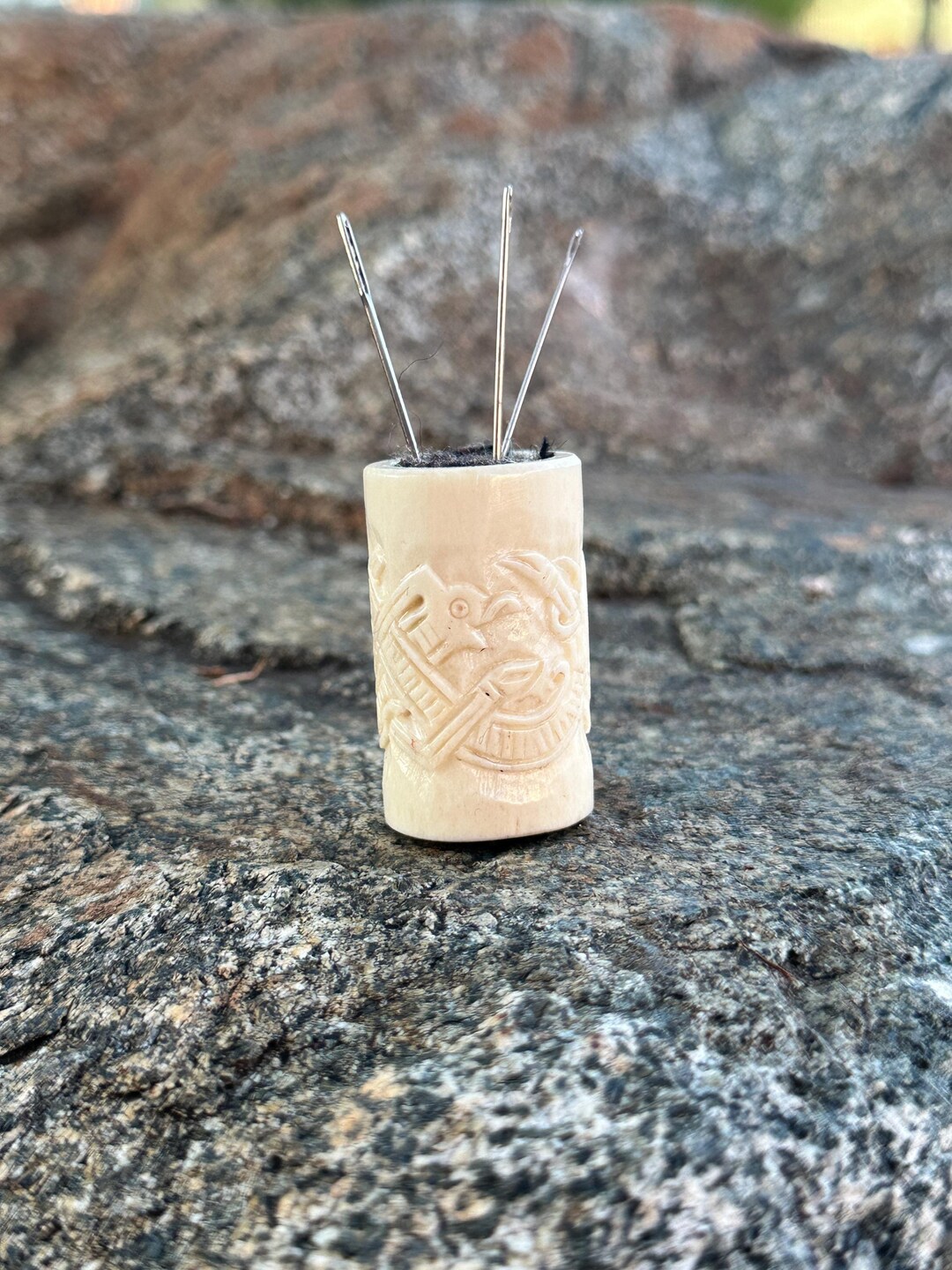 Viking Beast Carved Bone Needle Pot - Etsy