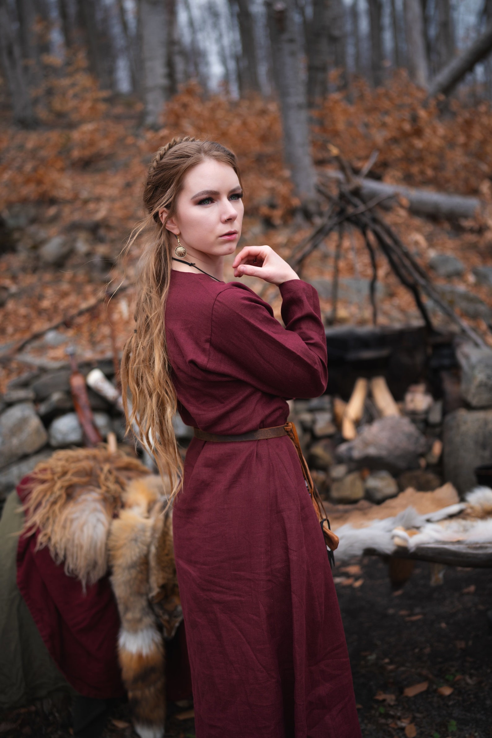 Vinland Red Linen Viking Age Dress - Etsy