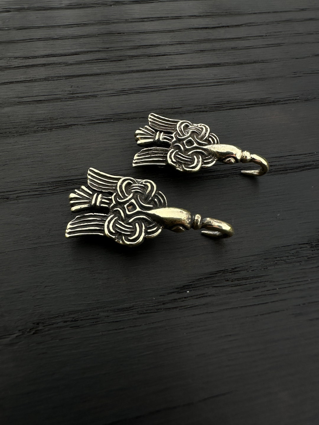 Viking 10th C Raven Brass Leg Wrap Hooks - Etsy