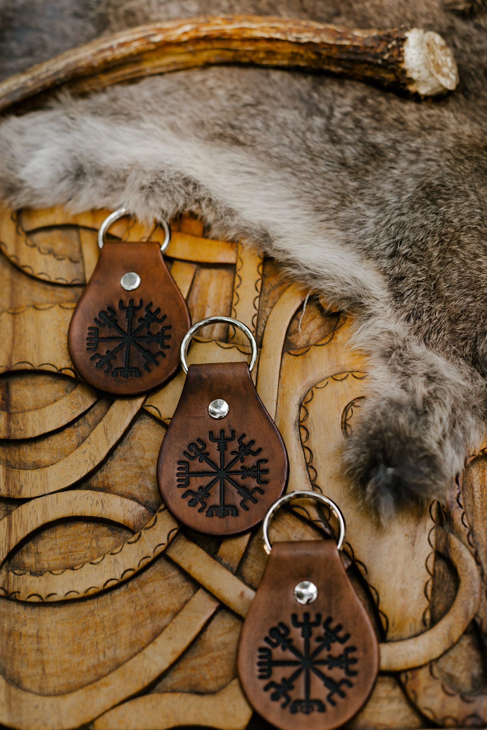 Vegvisir Icelandic Compass Keychain - Etsy