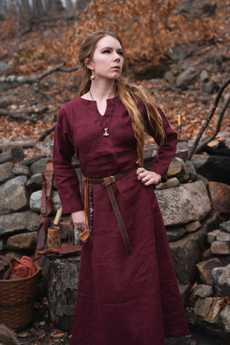 Vinland Linen Viking Age Dress, Medieval Norse Linen Garment ...