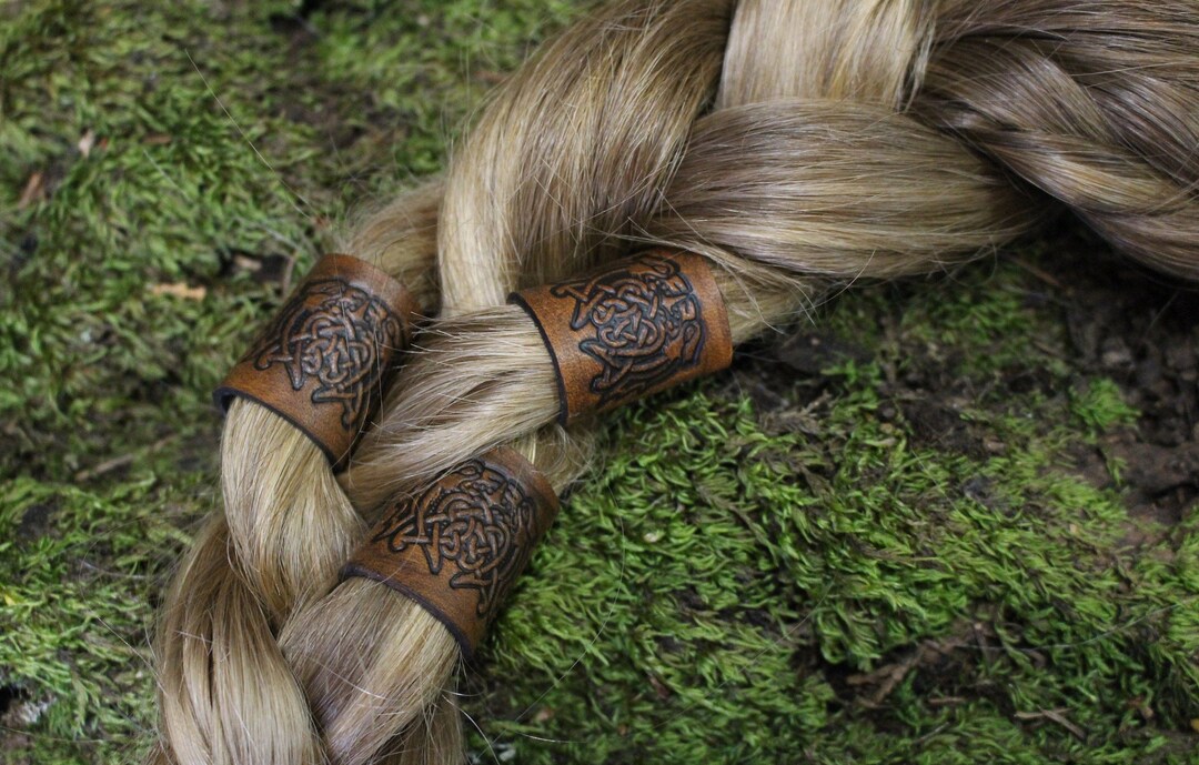Celtic Beastie Leather Hair/beard Bead - Etsy