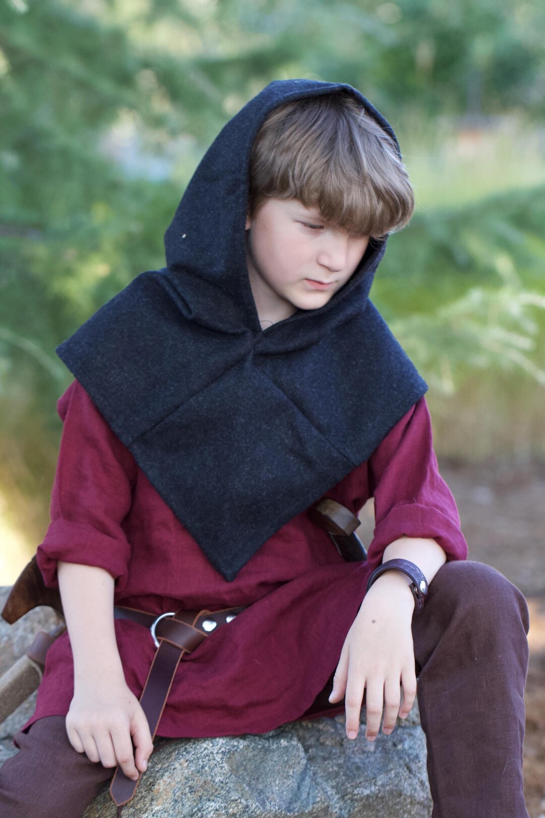 Kids Viking Skjoldehamn Hood in Bog Oak - Etsy