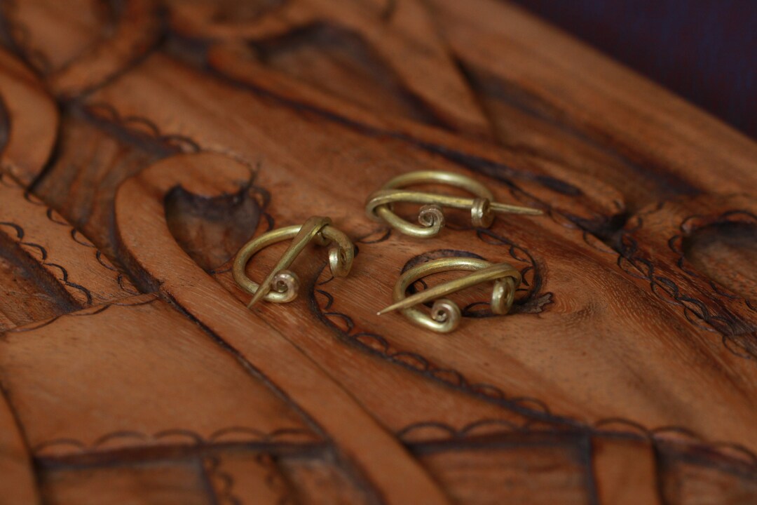 Small Hand Forged Brass Medieval Pin - Etsy