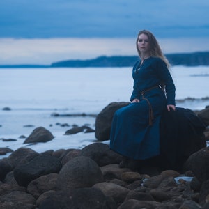 Blue Linen Viking Age Dress - Etsy