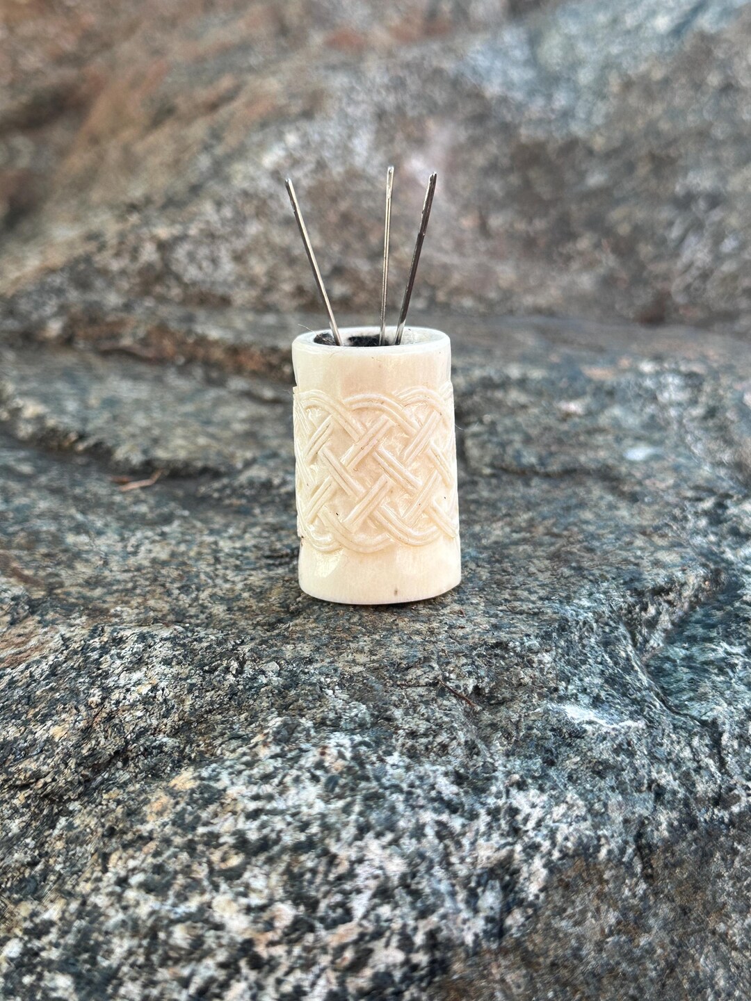 Carved Bone Needle Pot With Historical Norwegian Iron Age Design - Etsy