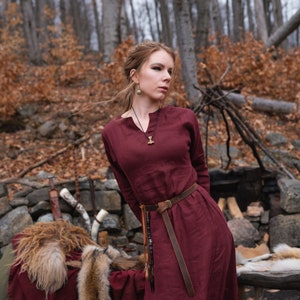 Vinland Linen Viking Age Dress, Medieval Norse Linen Garment ...