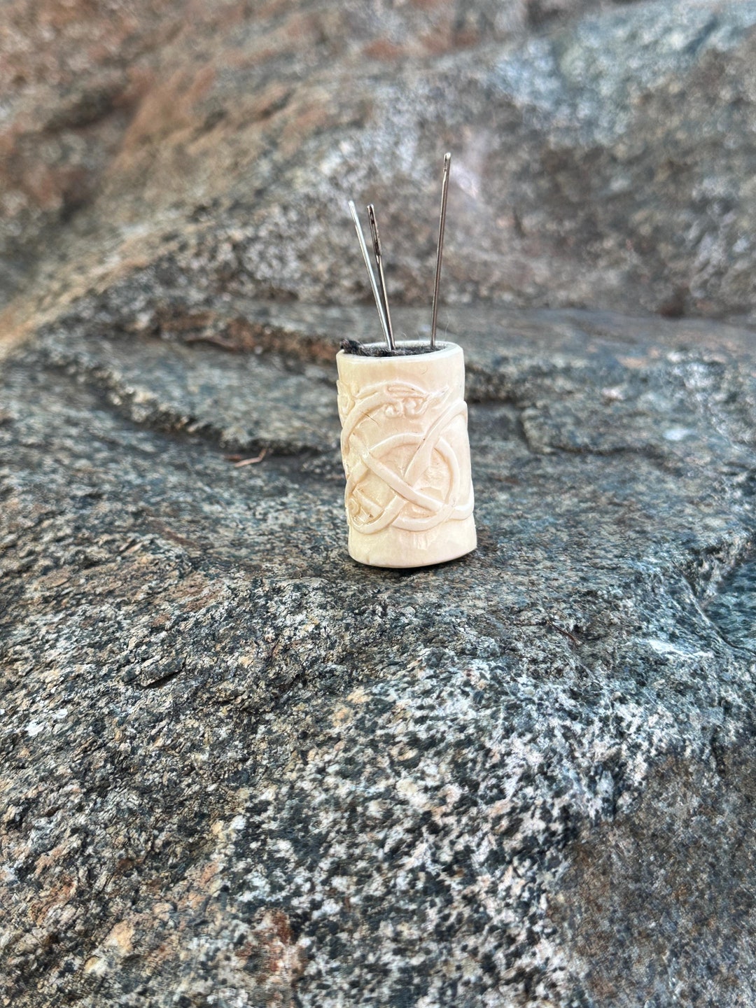 Urnes Dragon Carved Bone Needle Pot - Etsy