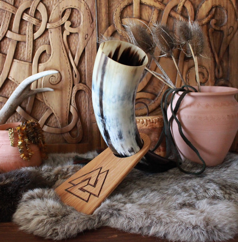 Oak Viking Drinking Horn Display Stands - Etsy