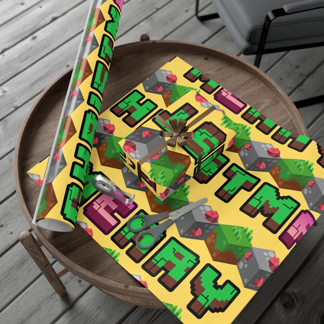 Minecraft Christmas Gift Wrap Papers - Etsy