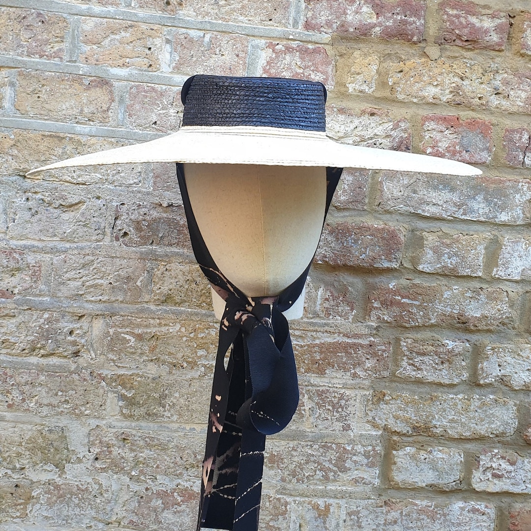 Ladies Extra Wide Boater, Ascot Hat Handmade, Cartwheel Picture Hat ...