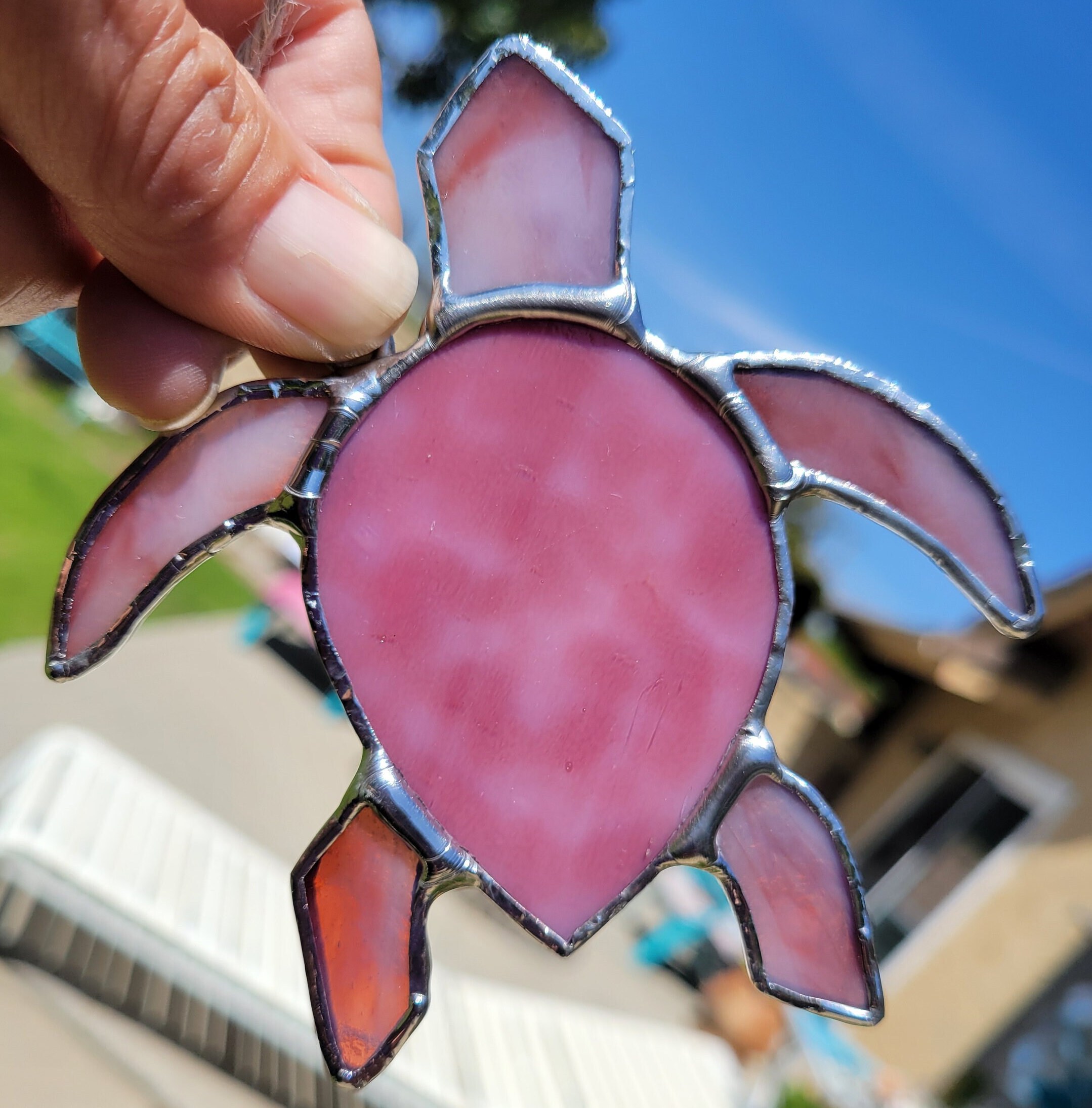 Stained Glass Sea Turtle Suncatcher Etsy