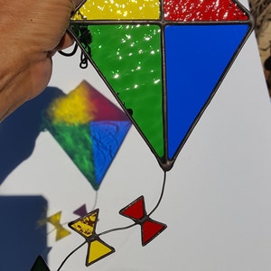 Let's Fly a Kite Colorful Stained Glass Suncatcher - Etsy