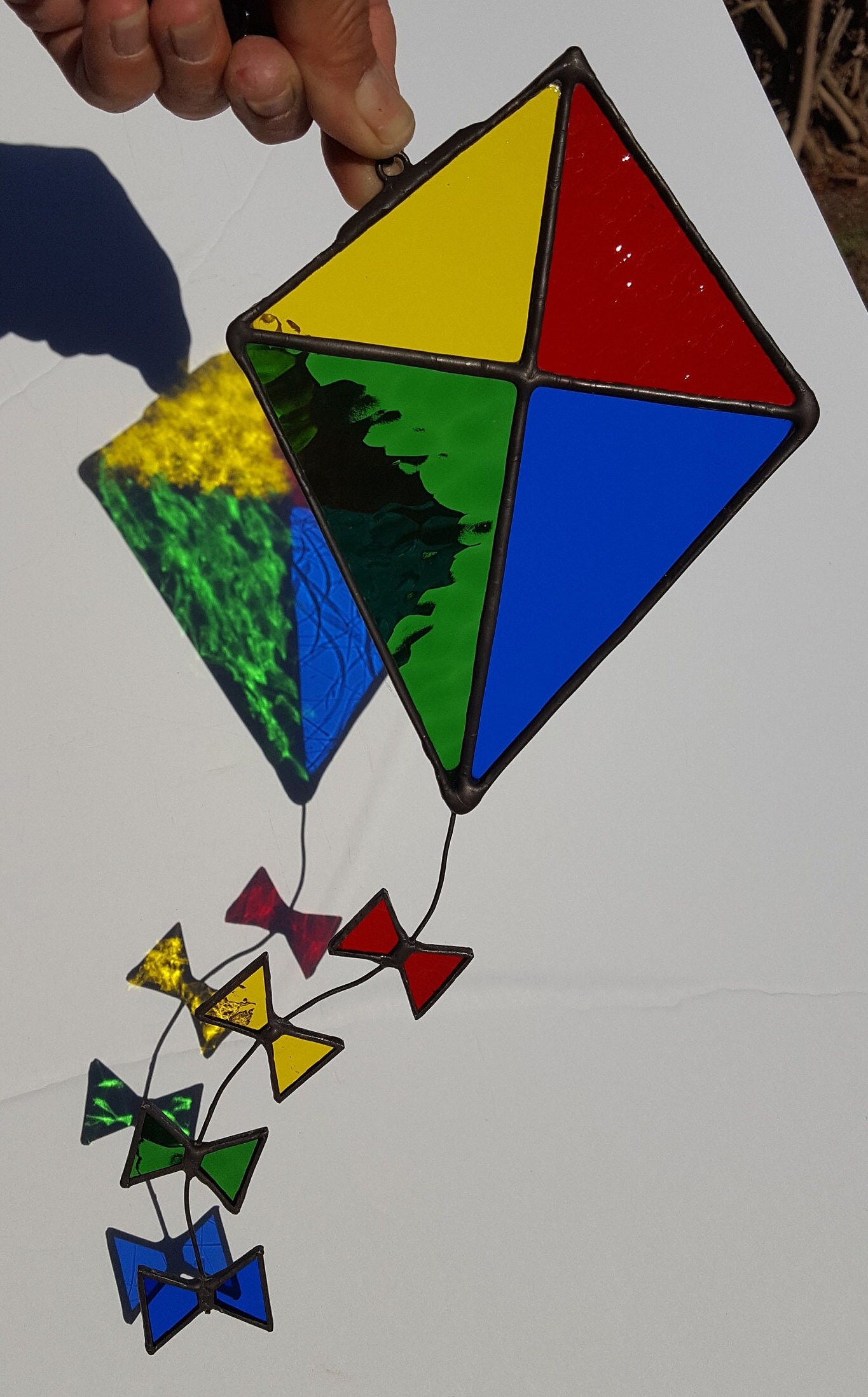 Let's Fly a Kite Colorful Stained Glass Suncatcher - Etsy