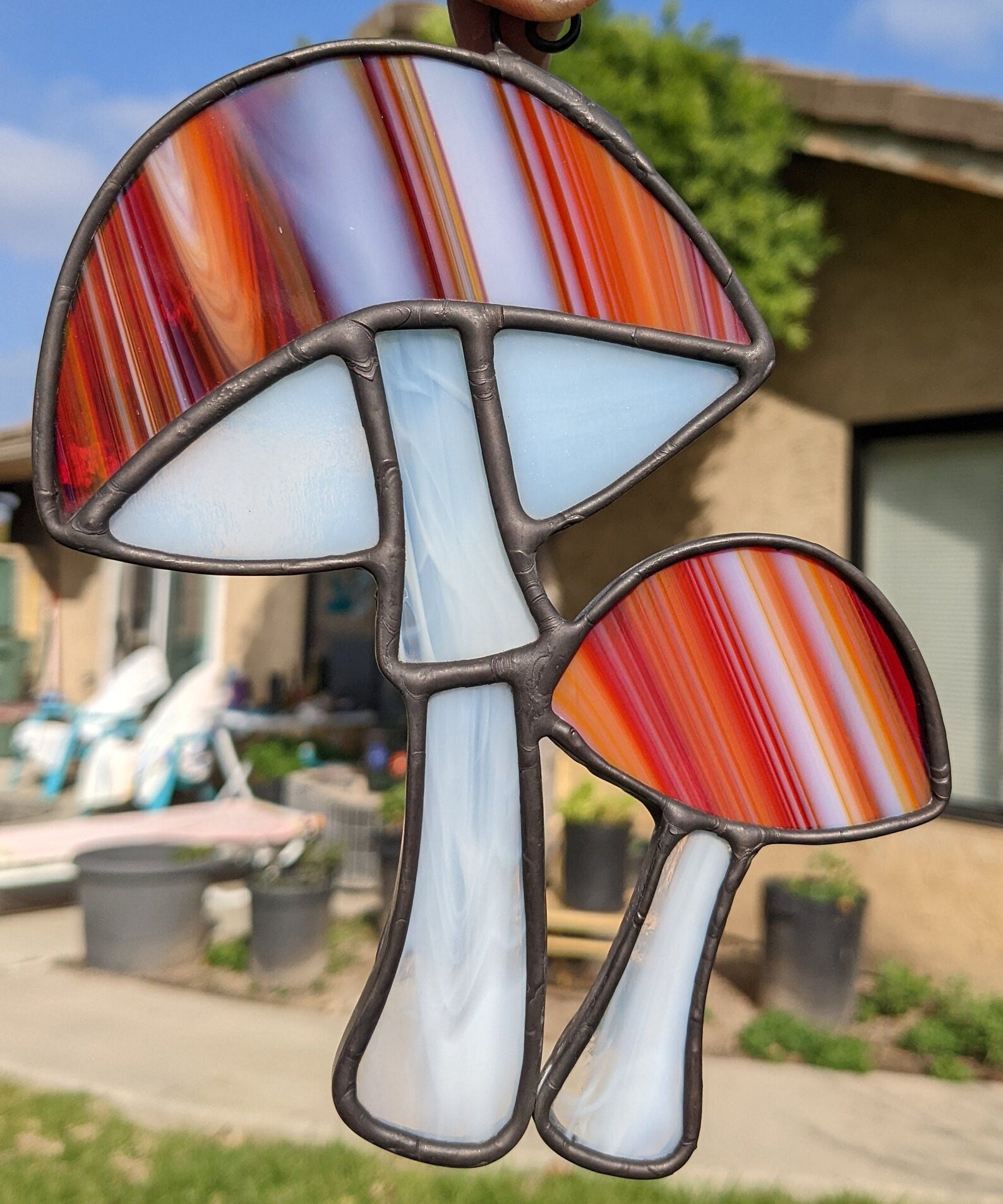 Color Changing Stained Glass Mushrooms Suncatcher - Etsy
